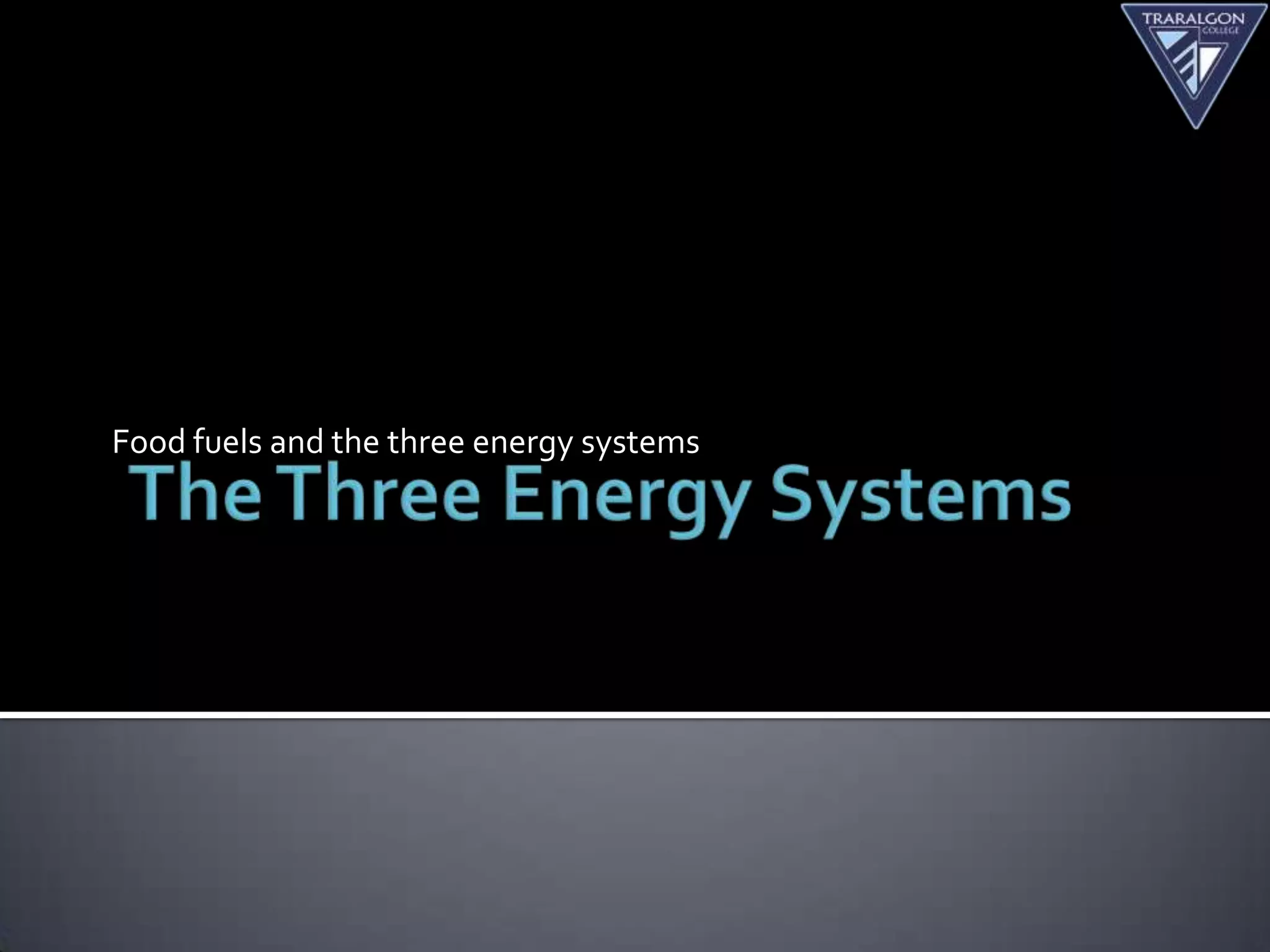 Food fuels and the three energy systems | PPTX