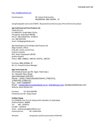 Food grade acetic acid | DOCX
