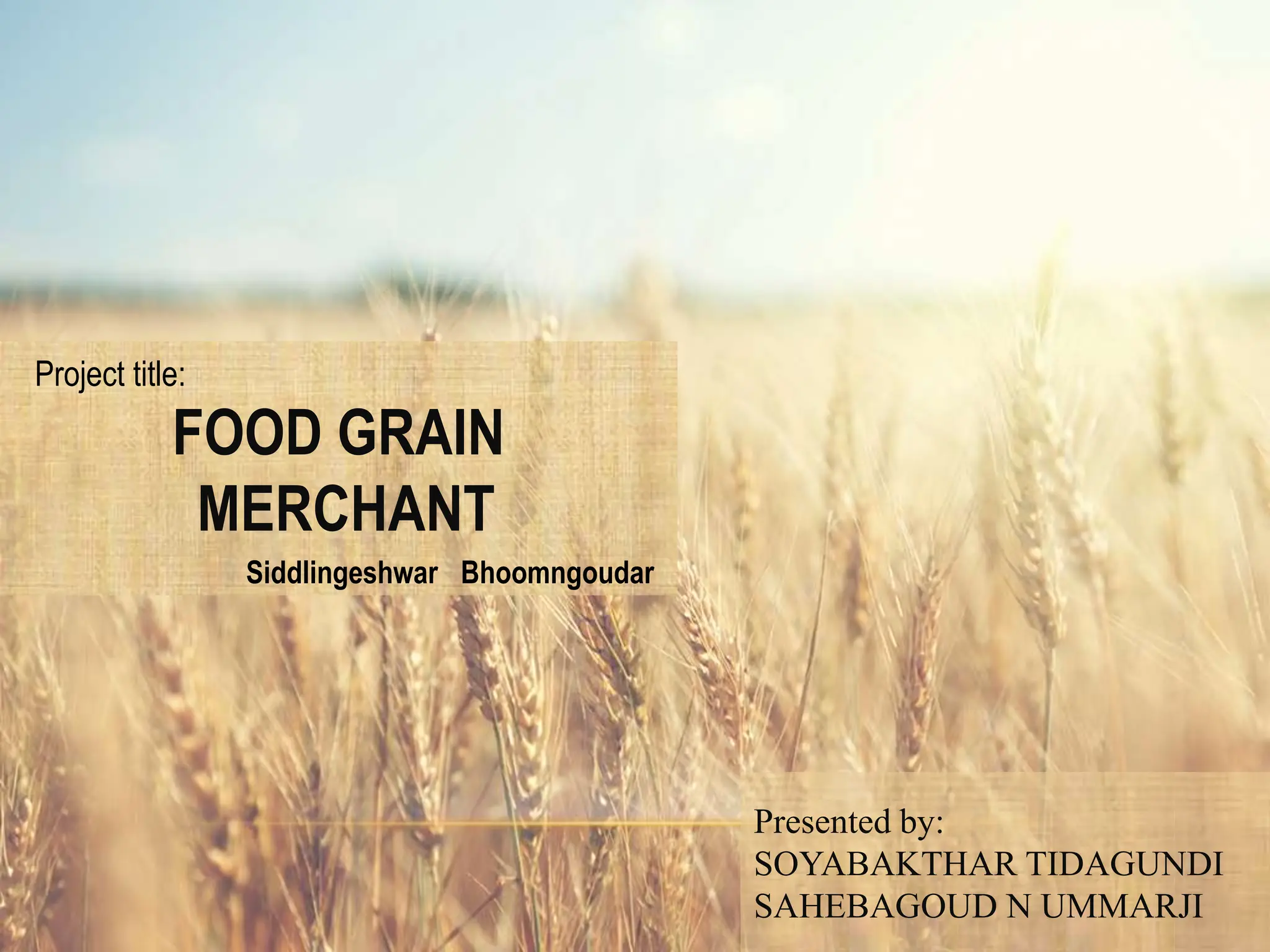 Food grain Presentation And its importance | PPTX