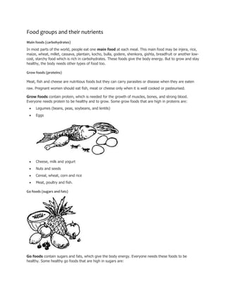 Food groups and their nutrients | DOCX | Healthy Cooking and Eating ...