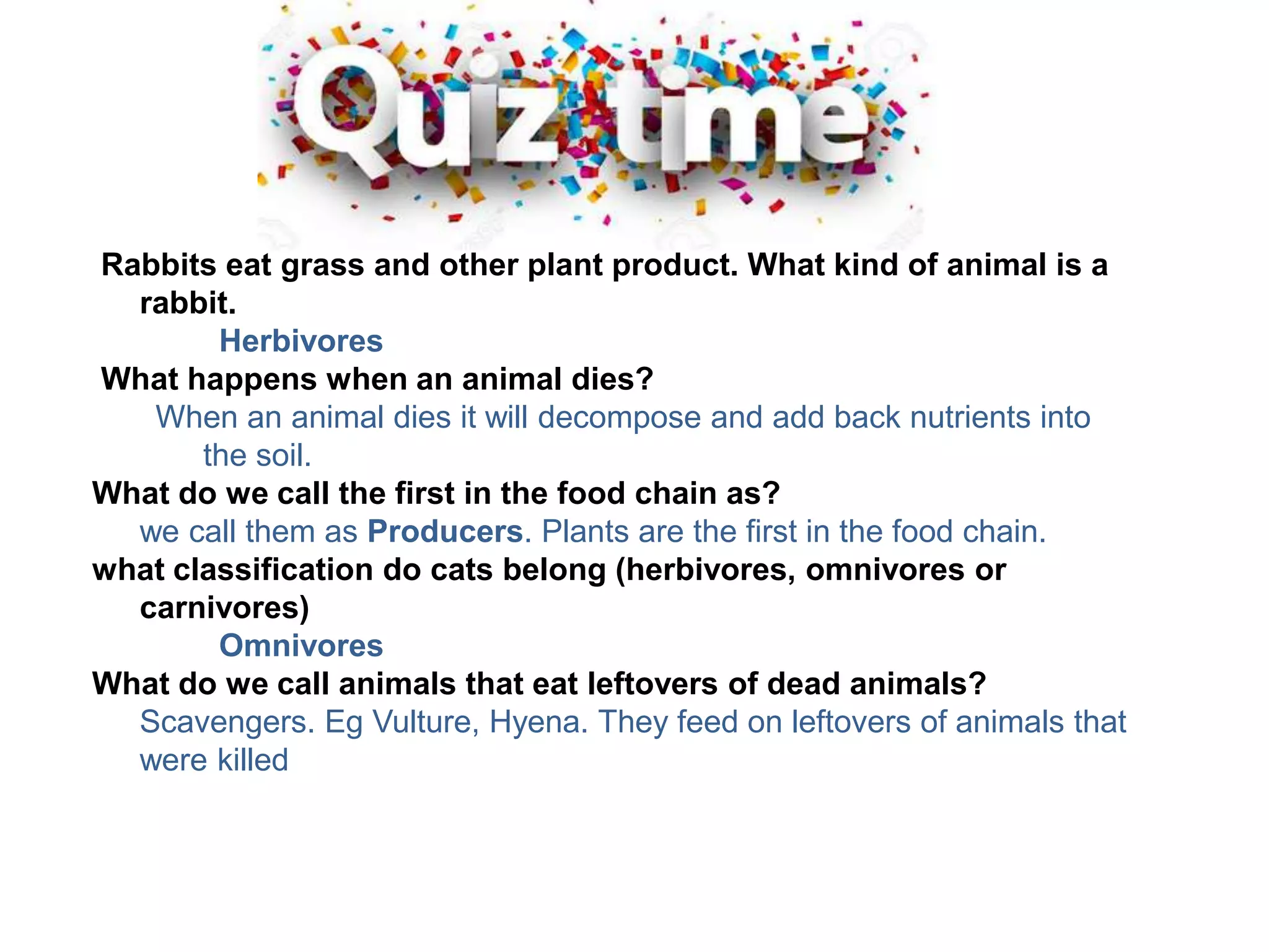 Food habits of animals | PPTX