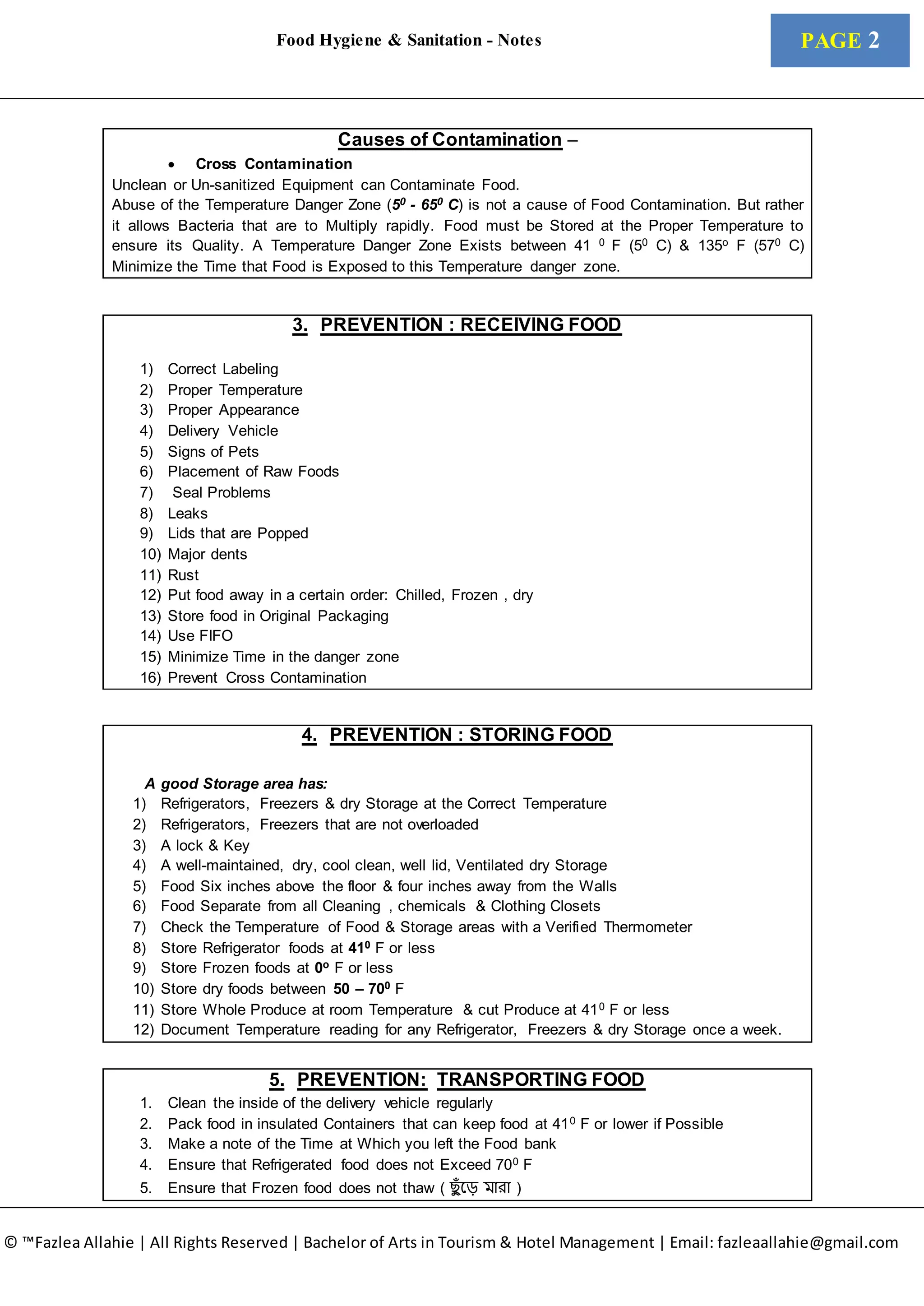 Food Contamination & Spoilages | DOCX