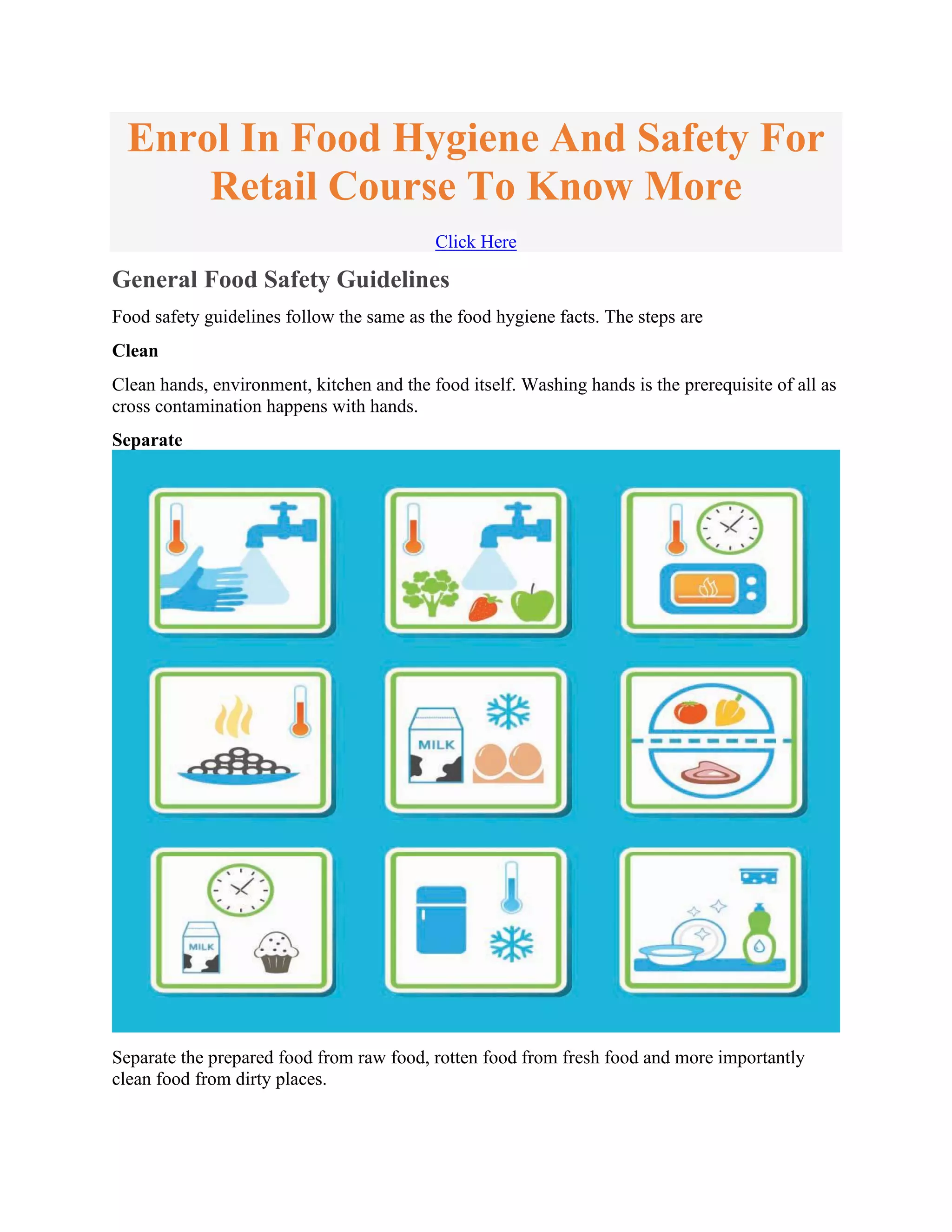 Food hygiene rules and guidance for retail | PDF