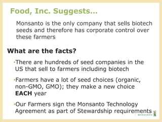 Food inc monsanto perspective 2016 | PPTX