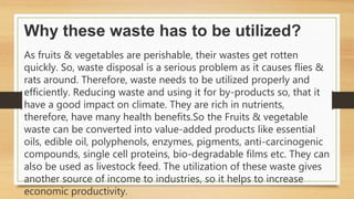 Food industrial waste from fruit and vegetable processing industry | PPTX