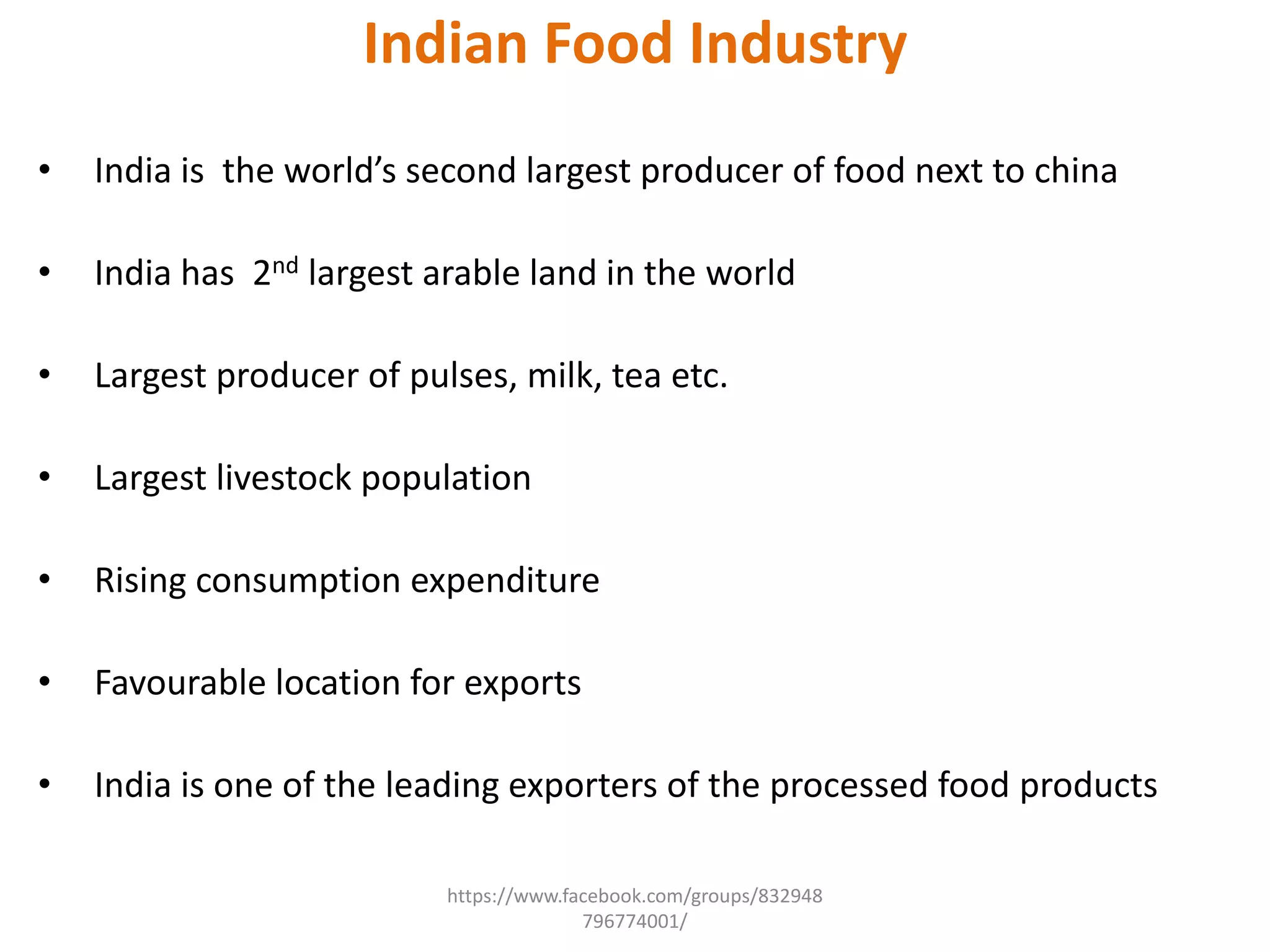 Food industry in India 2015 | PPTX