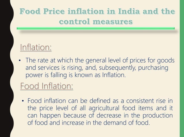 Food Price inflation in india and the control measures ( BY Devesh ...