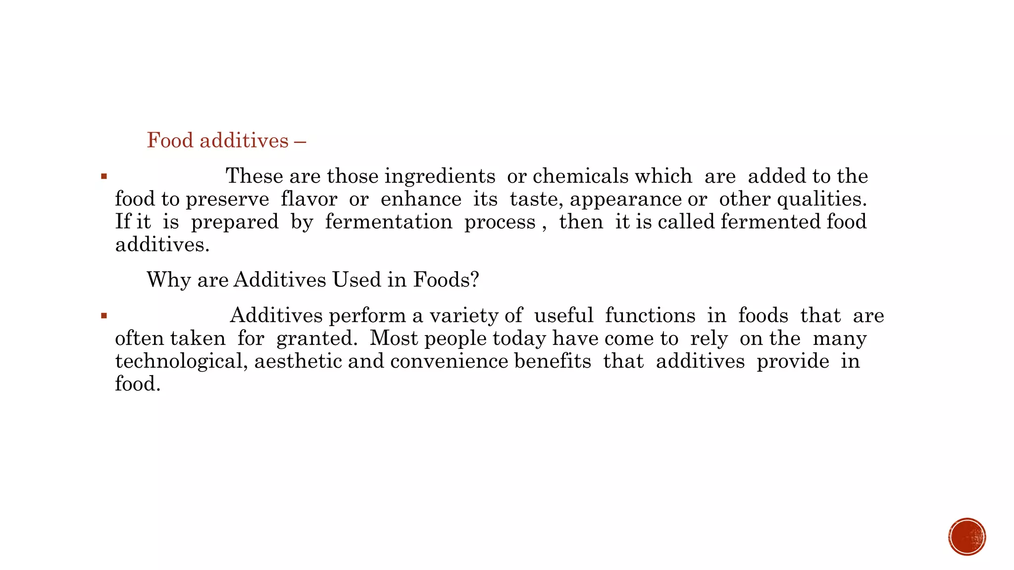 Food ingredients and additives prepared by fermentation and | PPTX
