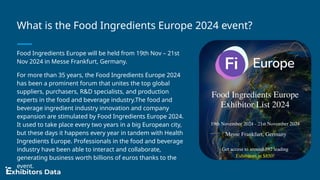 Food Ingredients Europe Exhibitor Conference List | PPT