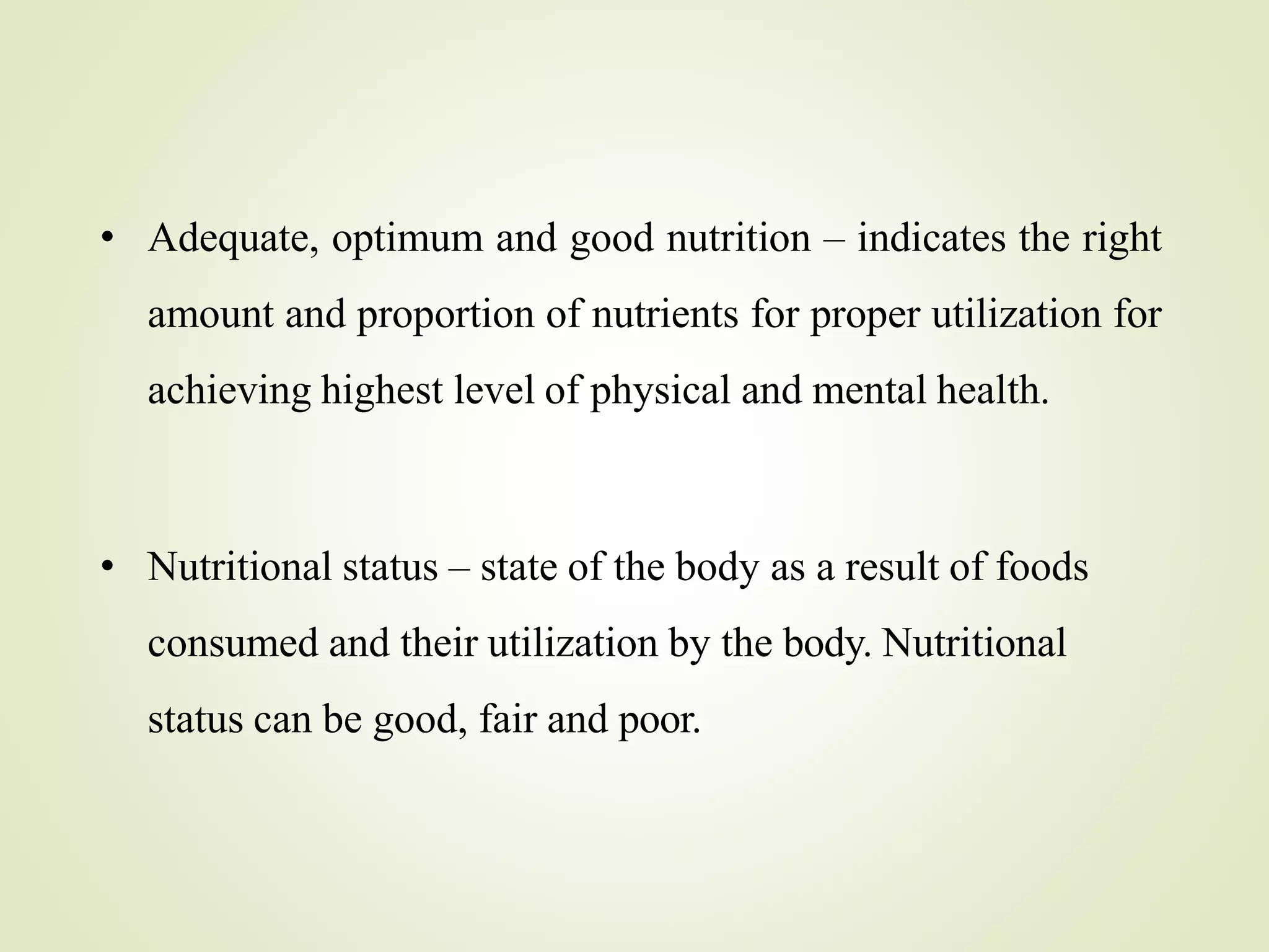Food in relations to nutrition and health | PPTX