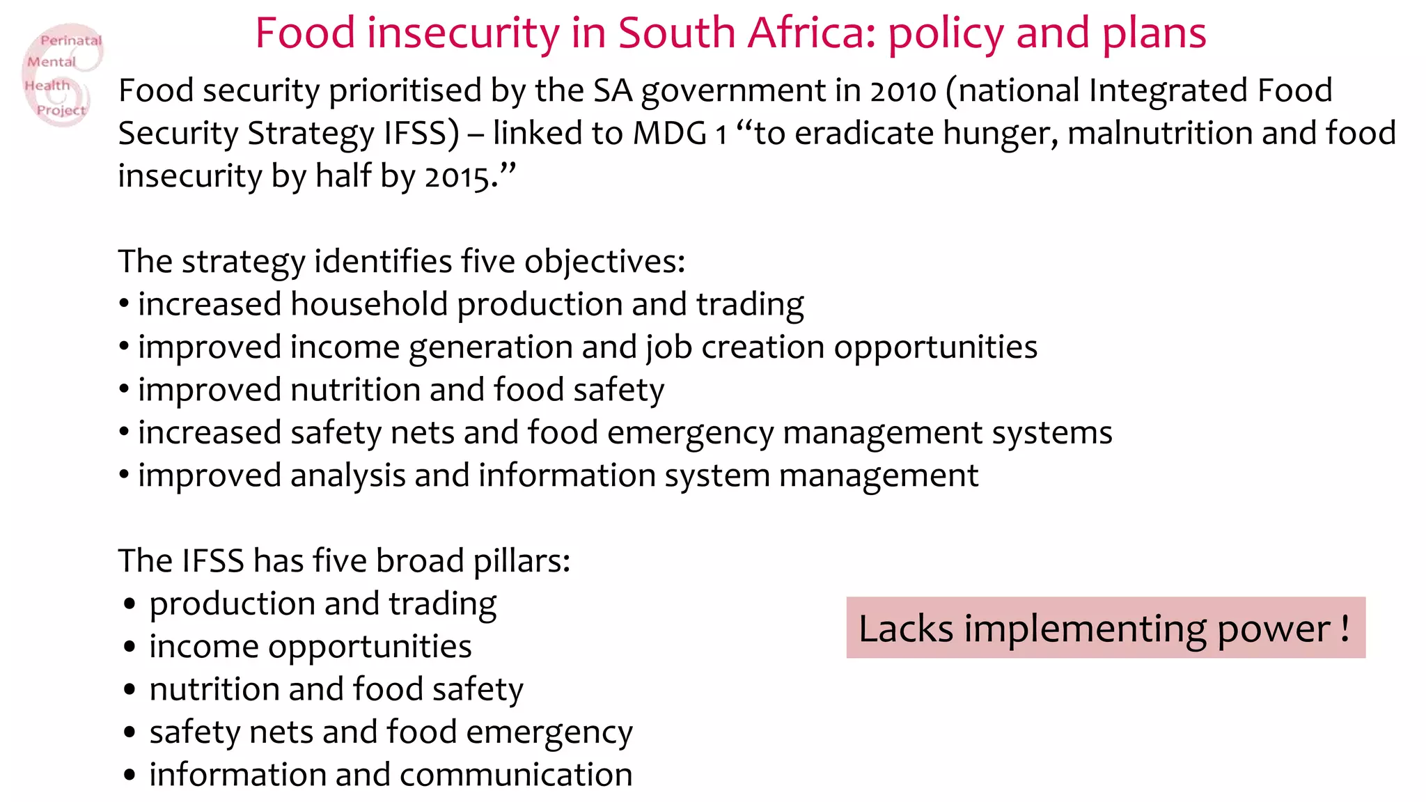 Food insecurity and maternal mental health | PPTX