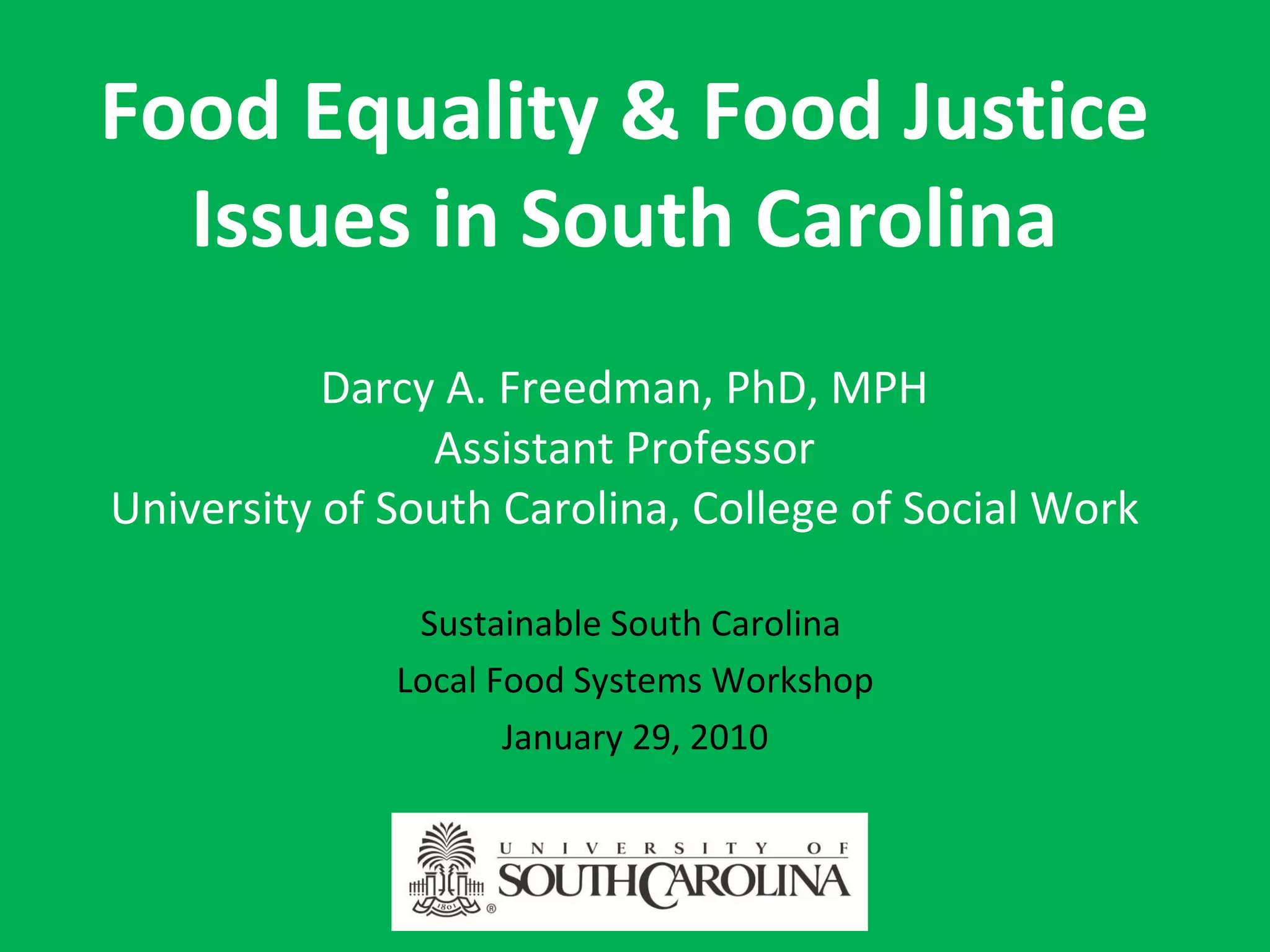 Food Equality & Food Justice | PPT