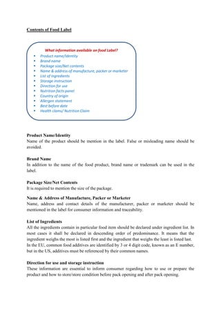 Food Labeling | PDF