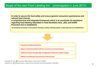 Food Labeling System in Japan_2013 | PDF