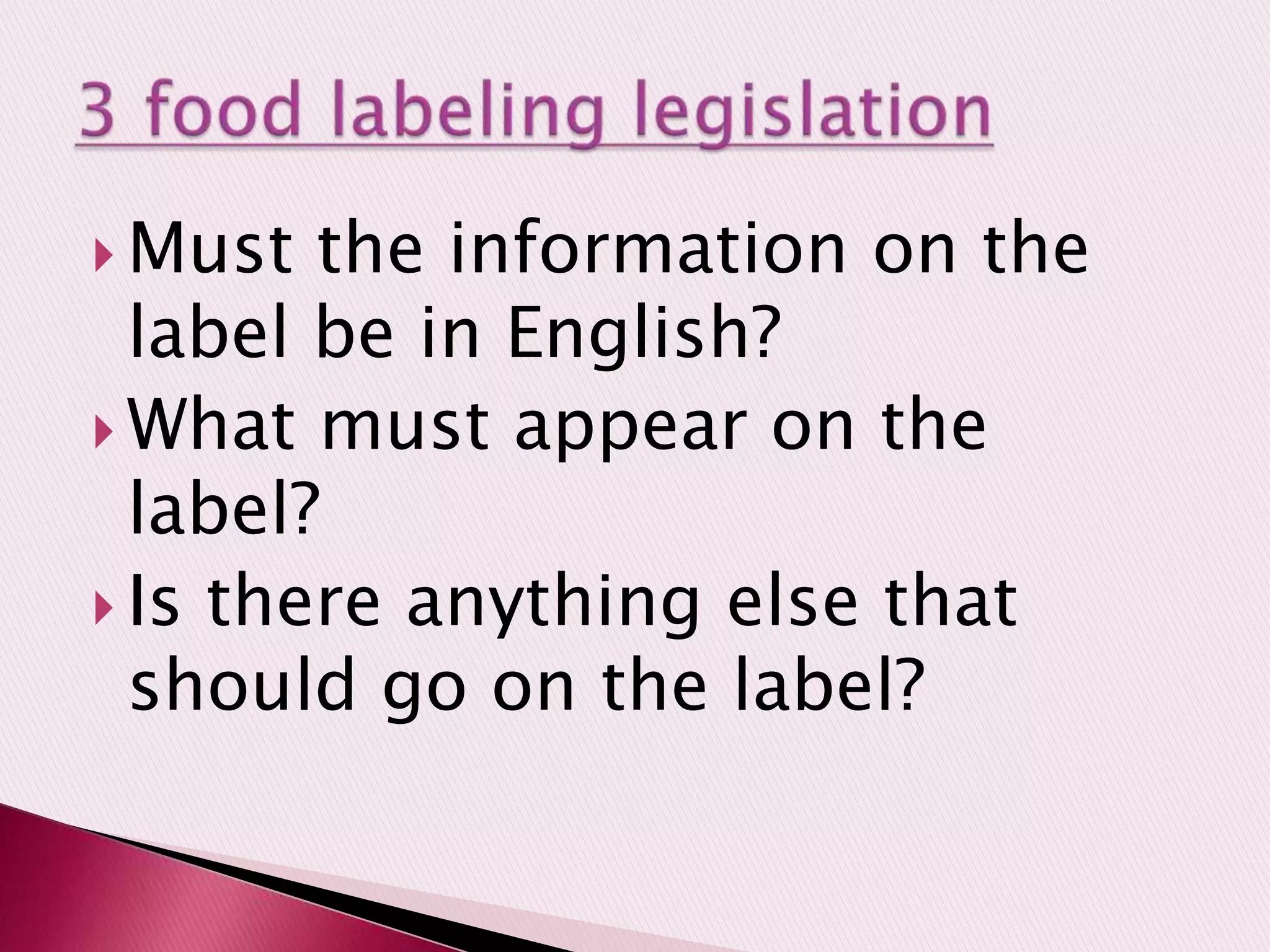 Food labelling | PPTX