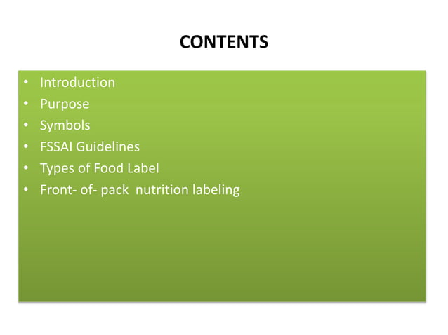 Food labelling | PPTX