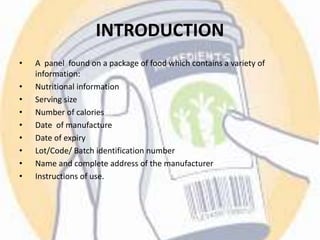 Food labelling | PPTX