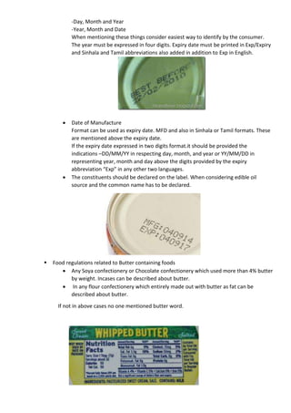 Food labelling and advertising regulations sri lanka | PDF