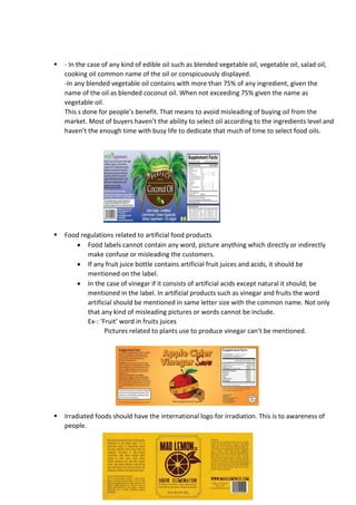 Food labelling and advertising regulations sri lanka | PDF