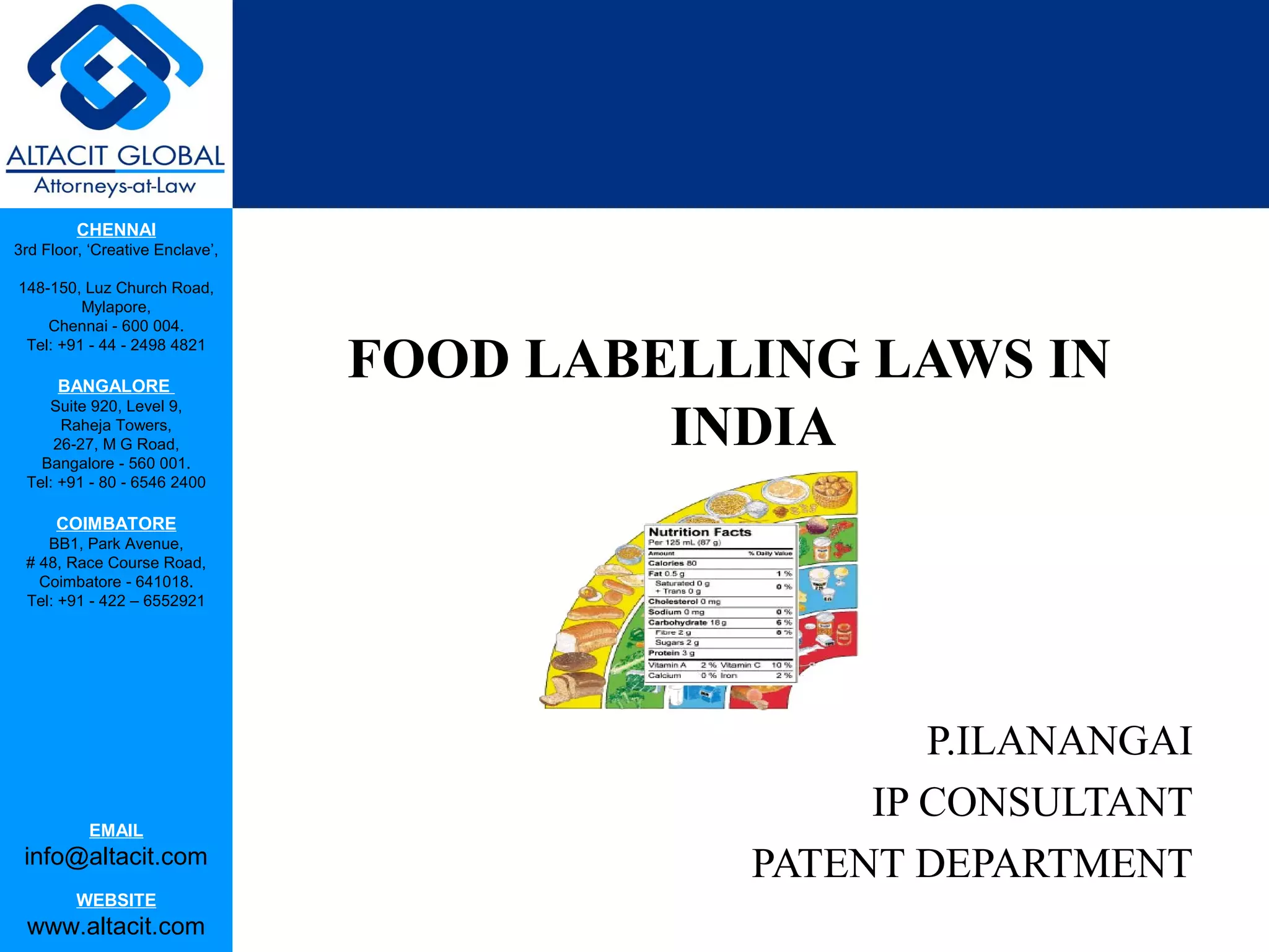 Food labelling laws in india | PPT