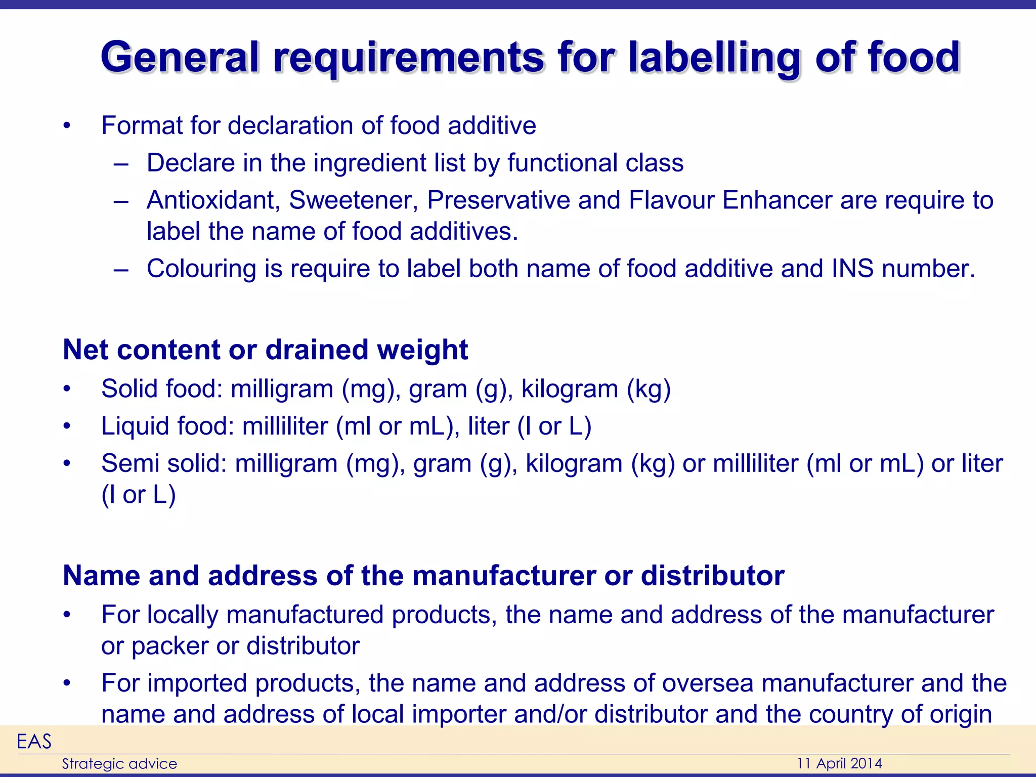 Food Labelling Regulations and Challenges in ASEAN | PDF