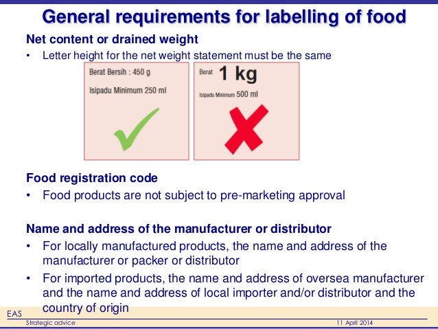Food Labelling Regulations and Challenges in ASEAN