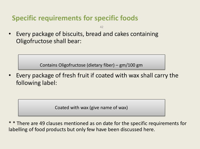 Food+labelling+requirements+in+india | PPTX