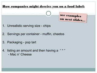 Reading Food Labels | PPT