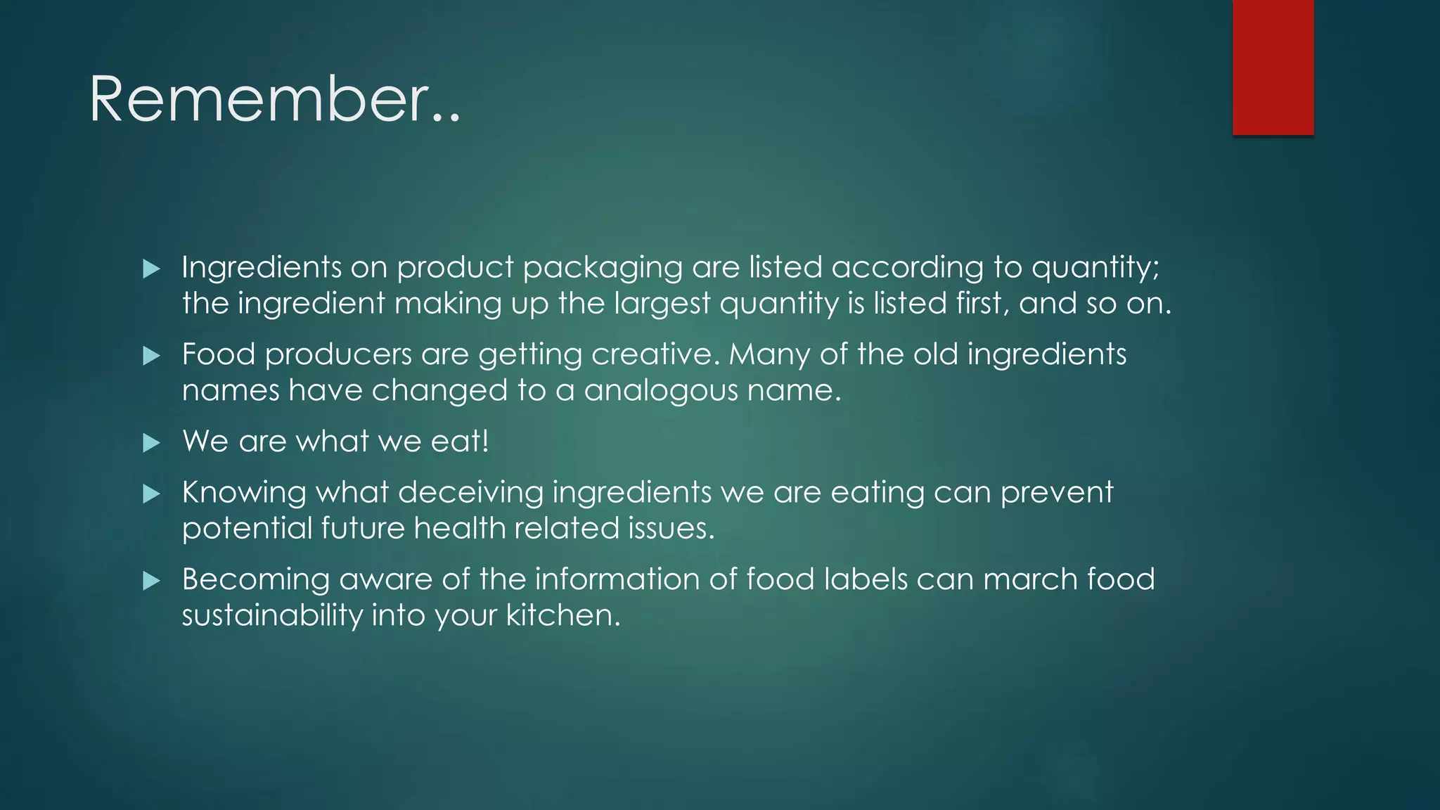 Food labels | PPTX