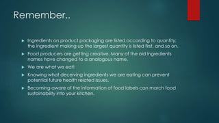 Food labels | PPTX