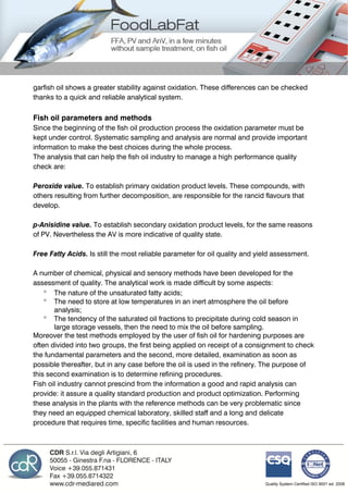 How to test good the fish oil any time, in factory | PDF | Fish and ...