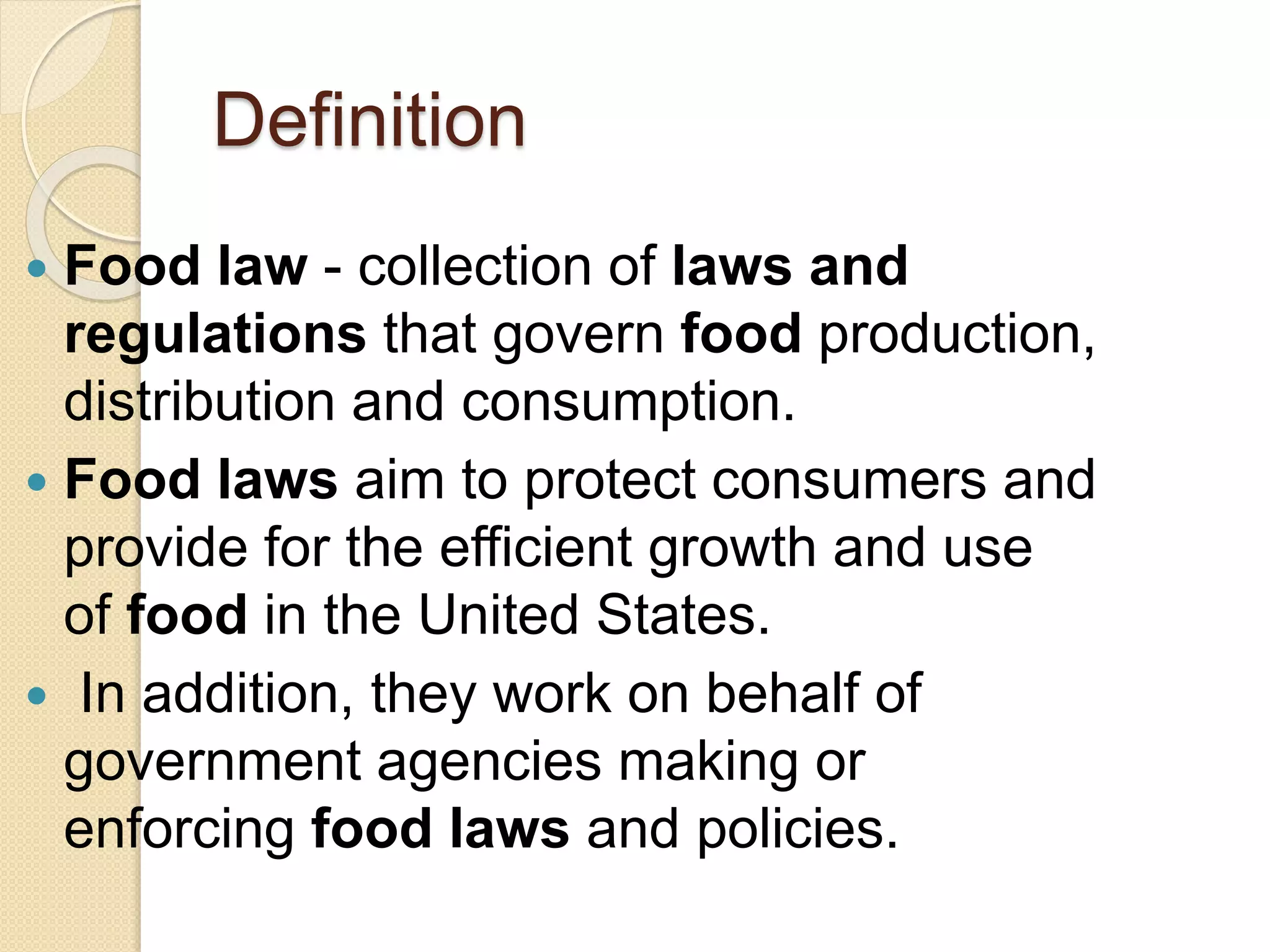 Indian Food laws and Standards | PPTX