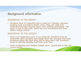 Food lesson plan presentation- Garcia Cabello_Ma. Júlia | PDF