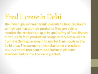Food License in Delhi.pptx | Business | Business and Finance