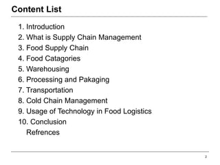 Food logistic | PPTX