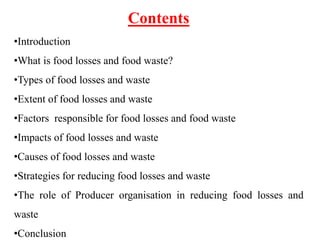 Food loss and food wastage | PPTX