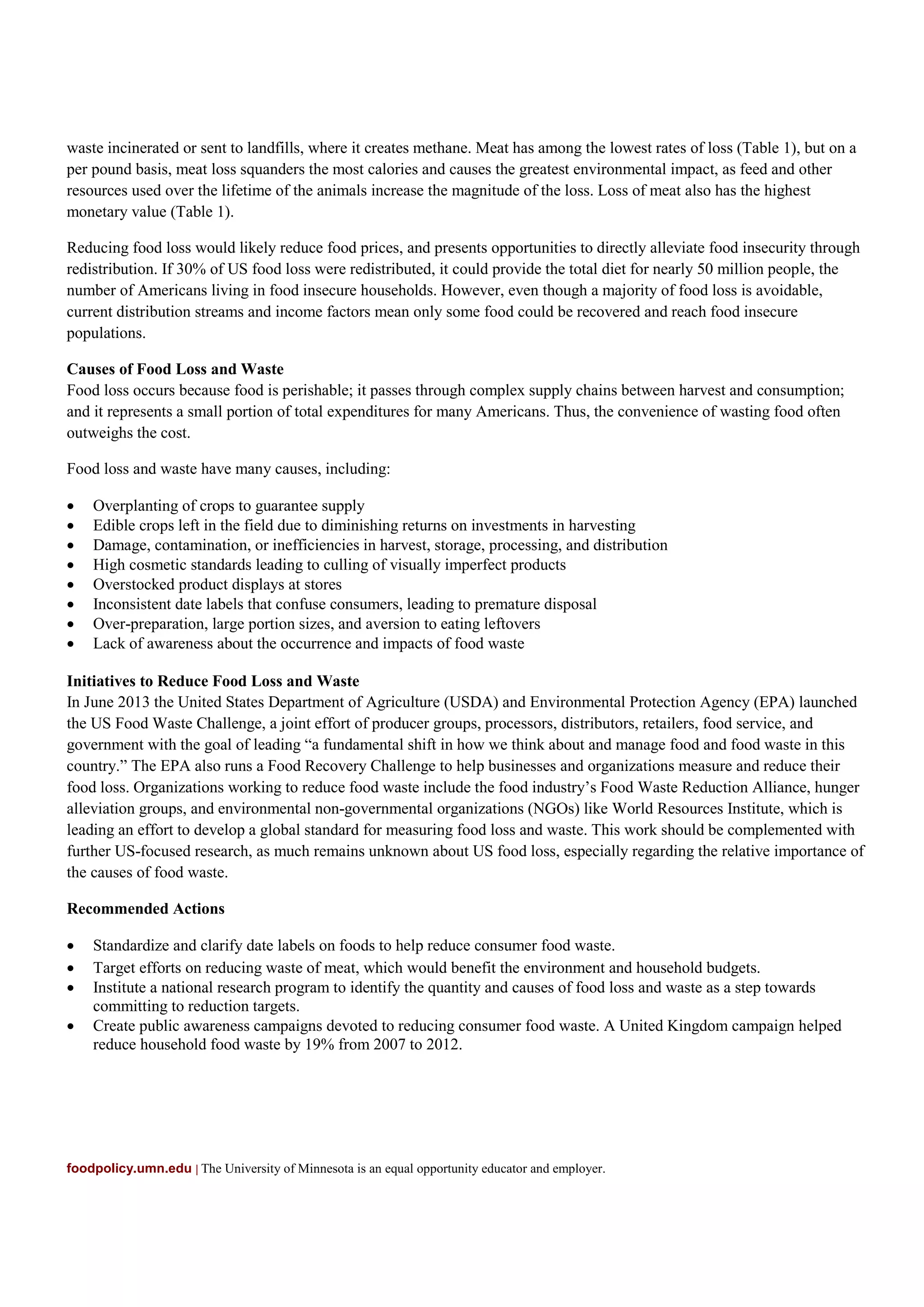 Food loss and waste in the USA : The science behind the supply chain | PDF