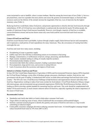 Food loss and waste in the USA : The science behind the supply chain | PDF