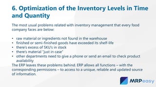 Food manufacturing streamlining with manufacturing erp | PPT