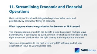 Food manufacturing streamlining with manufacturing erp | PPT