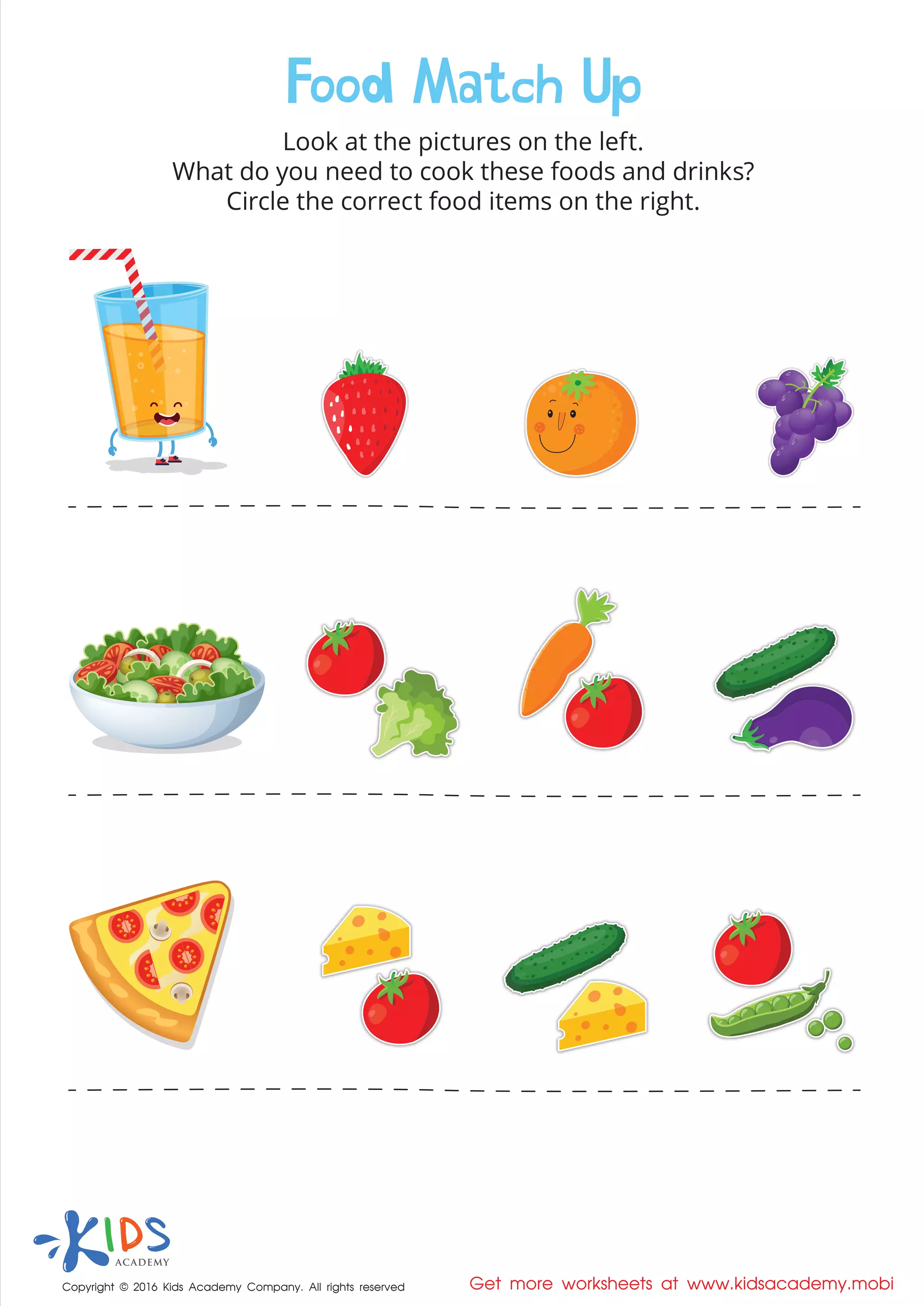 Food Match Up for Kids | PDF