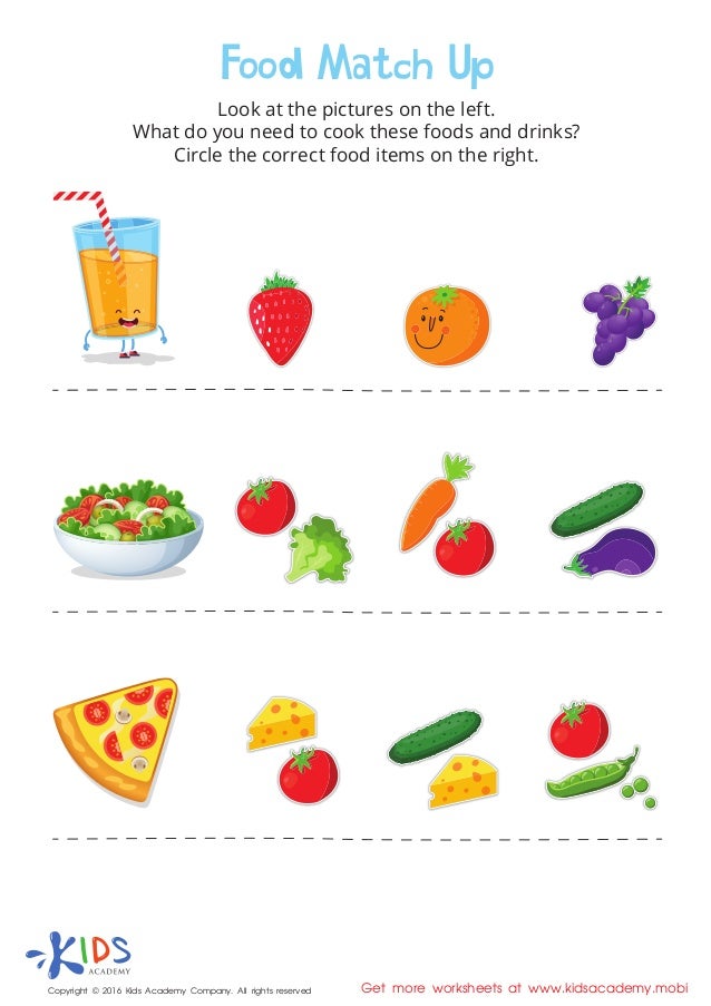 Food Match Up for Kids