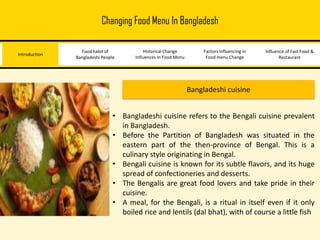 Food menu in Bangladesh | PPTX