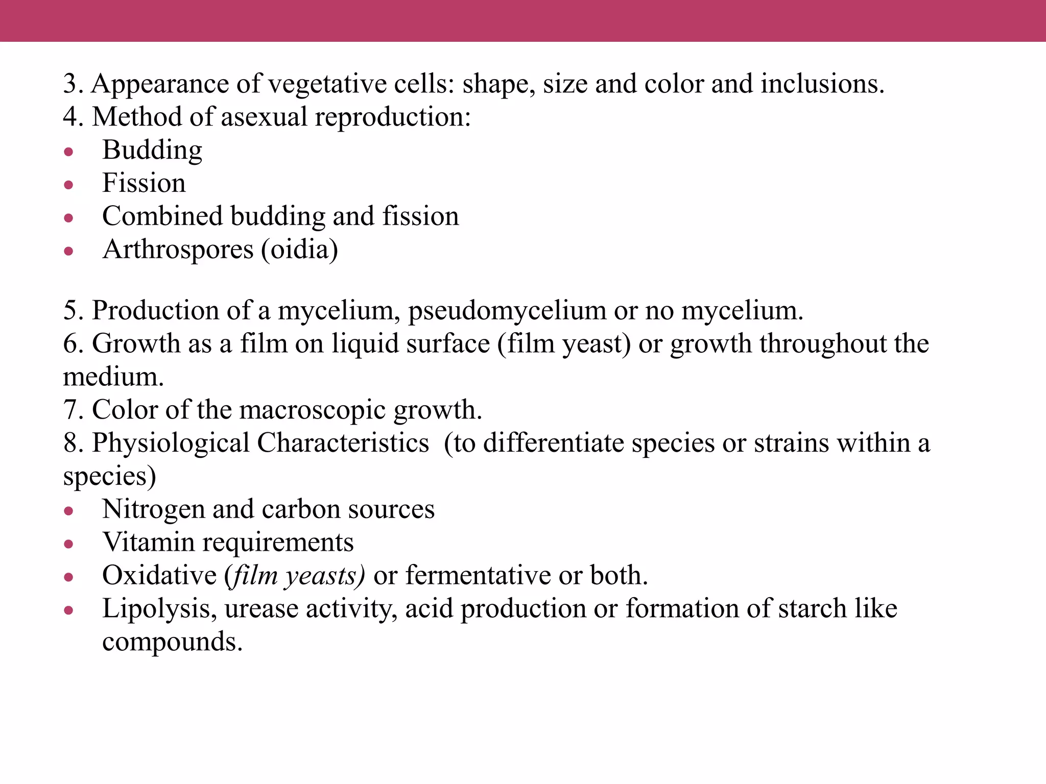 Food microbiology- yeast morphology and classification | PDF