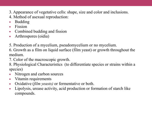 Food Microbiology Yeast Morphology And Classification
