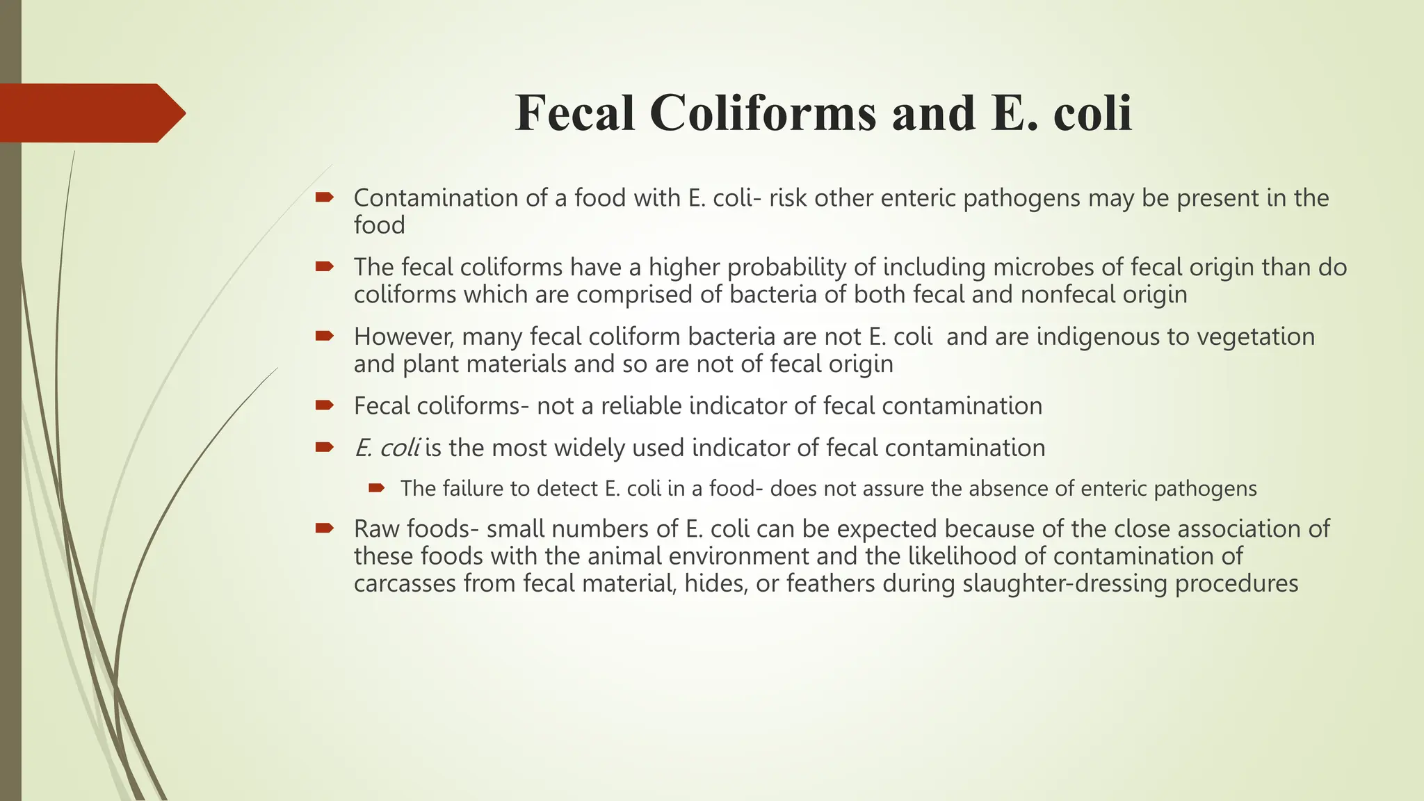 INDICATOR MICROORGANISMS in food microbi | PPTX