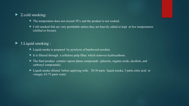 Smoking - food microbiology drying method | PPT
