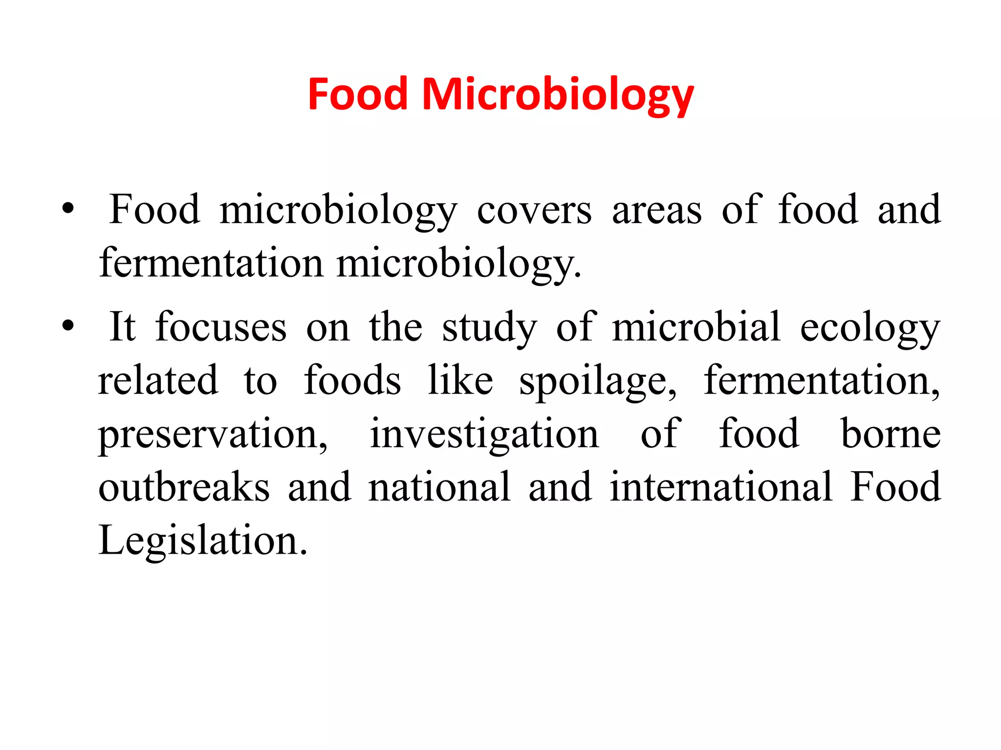 Food microbiology Theory Lec.1 | PDF