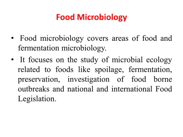 Food microbiology Theory Lec.1 | PPT