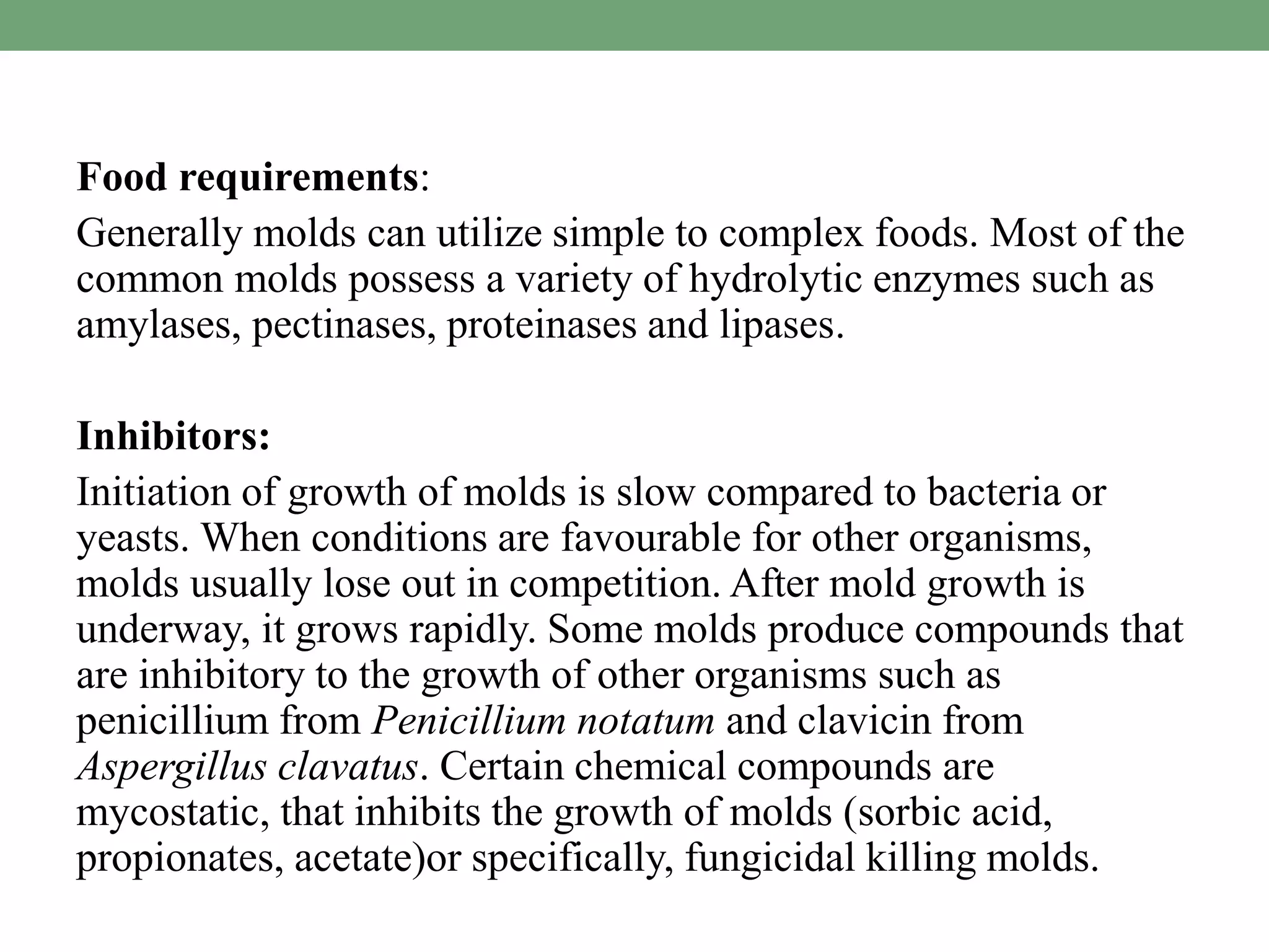 Food microbiology - mold: morphological, cultural, physiological ...